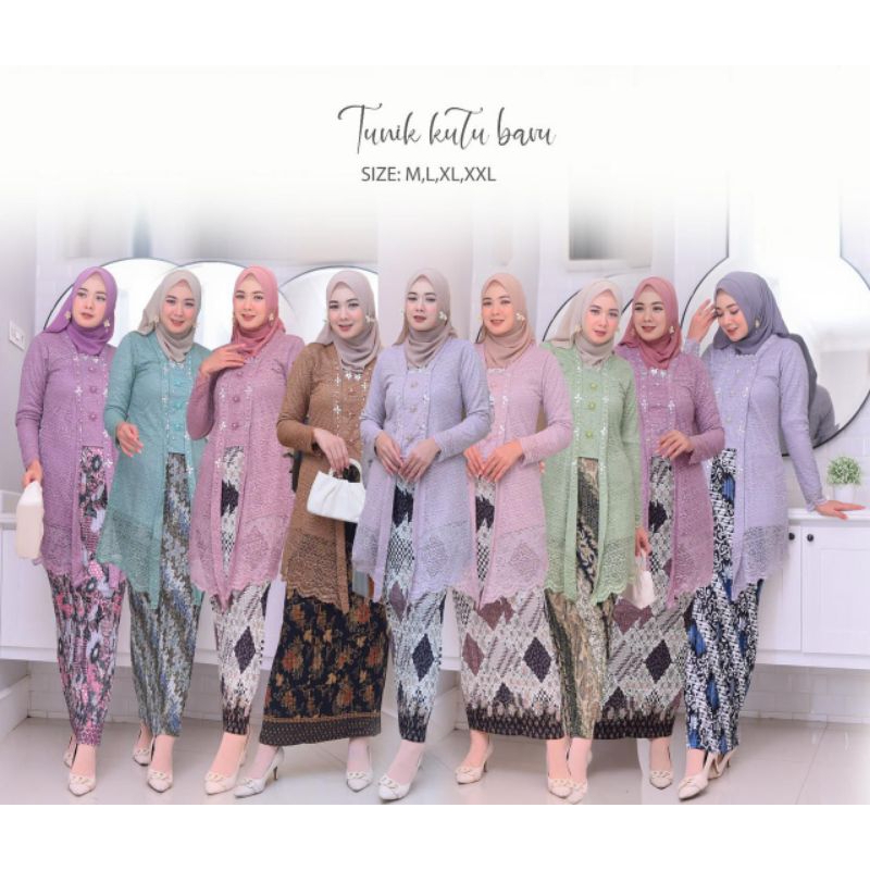 Jual kebaya kutu baru aesthetic moderen kekinian/kebaya kutu baru ...
