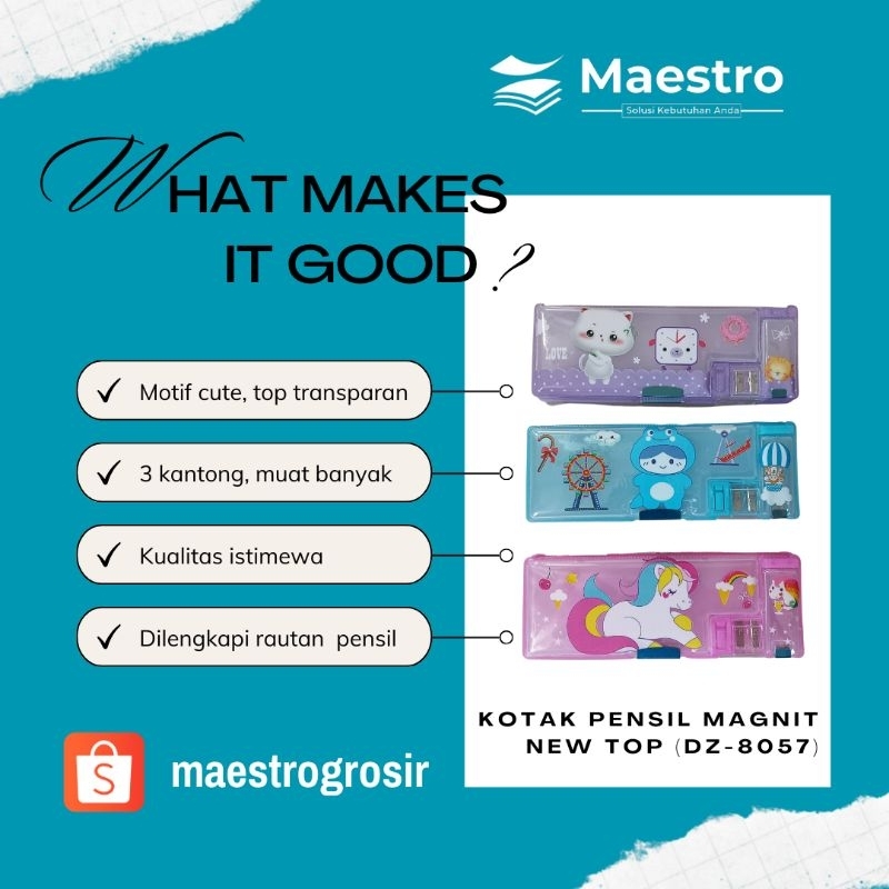 Jual Kotak Pensil Magnet Fancy Transparan / Pencil Case Magnit Model ...