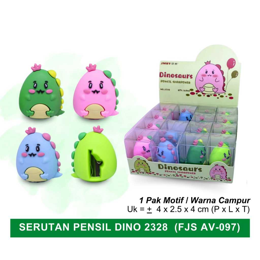 Jual Serutan Rautan Pensil Sharpener Motif Fancy Baby Dino/ Orotan Pensil Anak 1 Lubang Bentuk ...