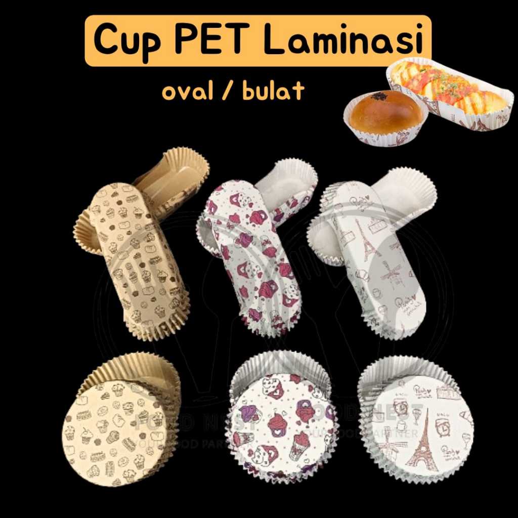 Jual cup cake cases pet cc bulat kincir / round / kue / bolu isi 50 pcs ...