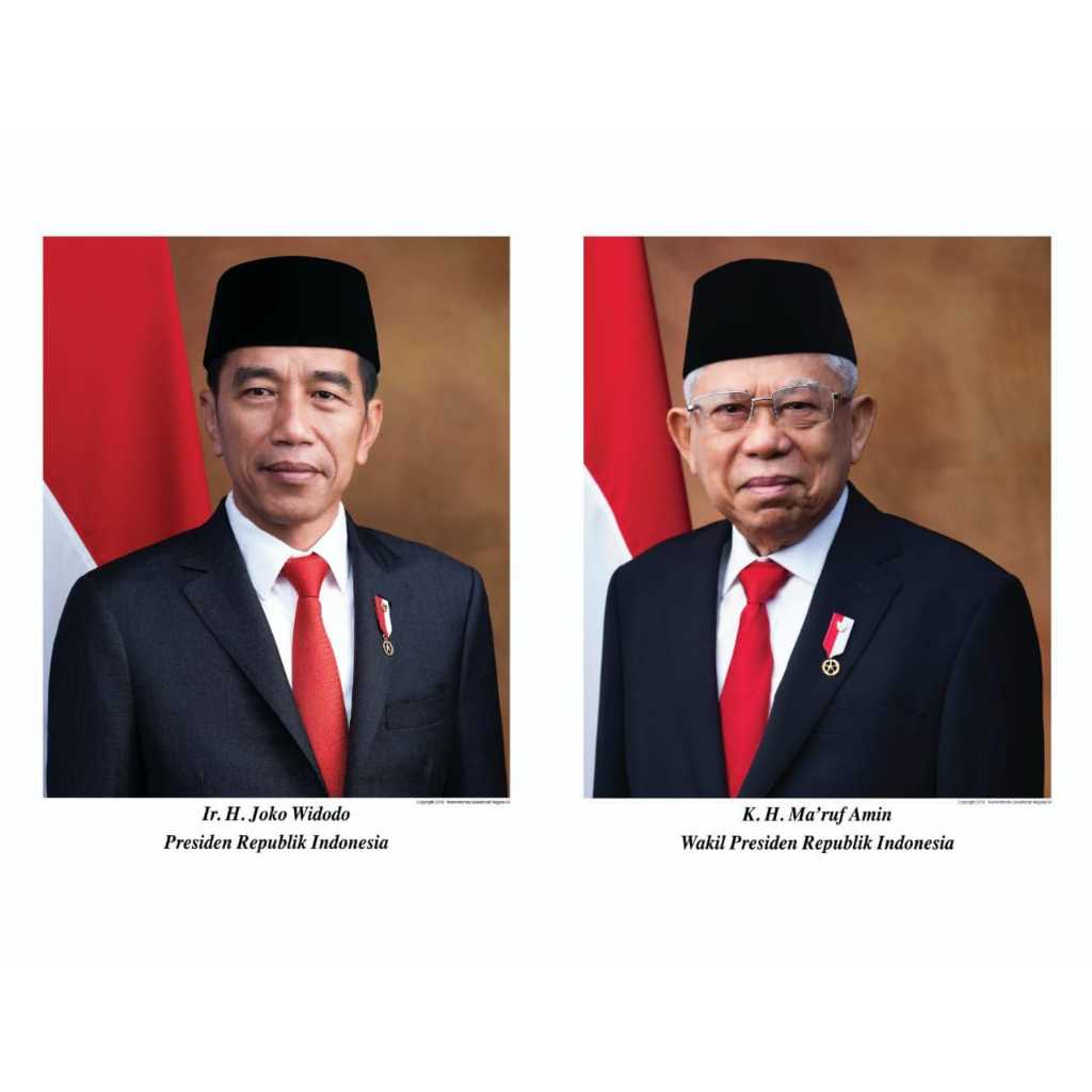 Jual SET Gambar Foto Poster Cetak Presiden Dan Wakil Jokowi Maruf Prabowo Gibran Official HD ...