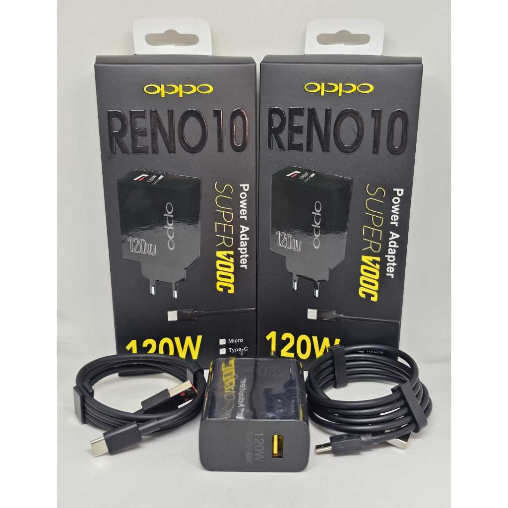 Jual Travel Charger Oppo Reno 10 Black 120W Super VOOC Fast Charging ...