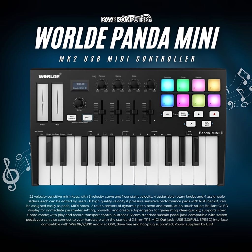 Jual Worlde Panda Mini MK2 USB MIDI Controller | Shopee Indonesia