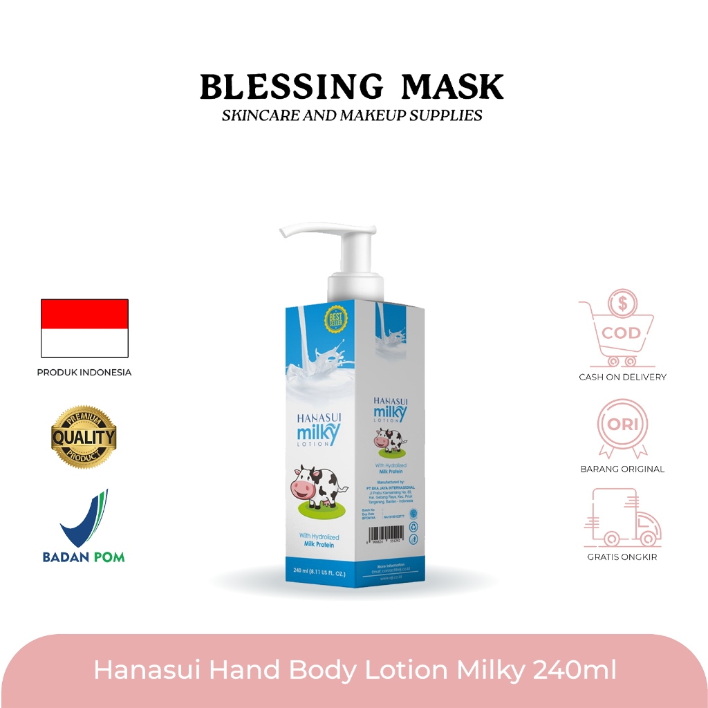 Jual Hanasui Hand Body Lotion Milky | Kulit Lebih Putih | Halus ...