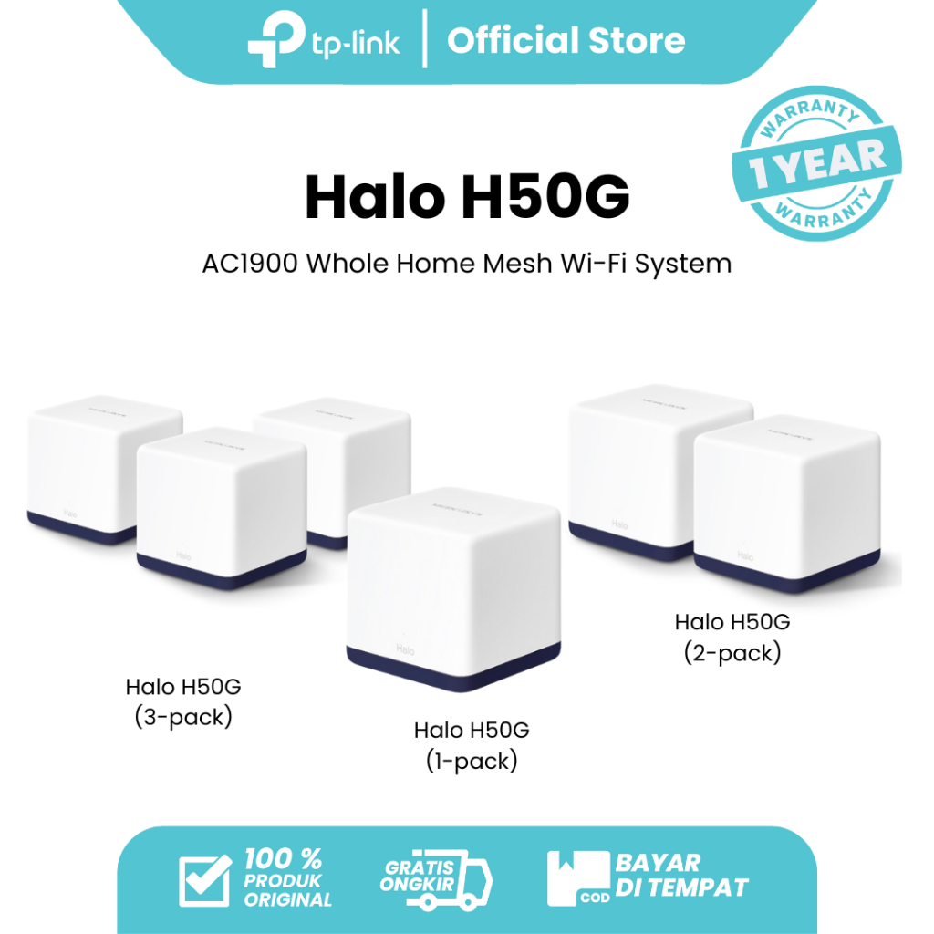 Jual TP-LINK Mercusys Halo H50G (1/2/3 PACK) AC1900 Gigabit Dual Band ...