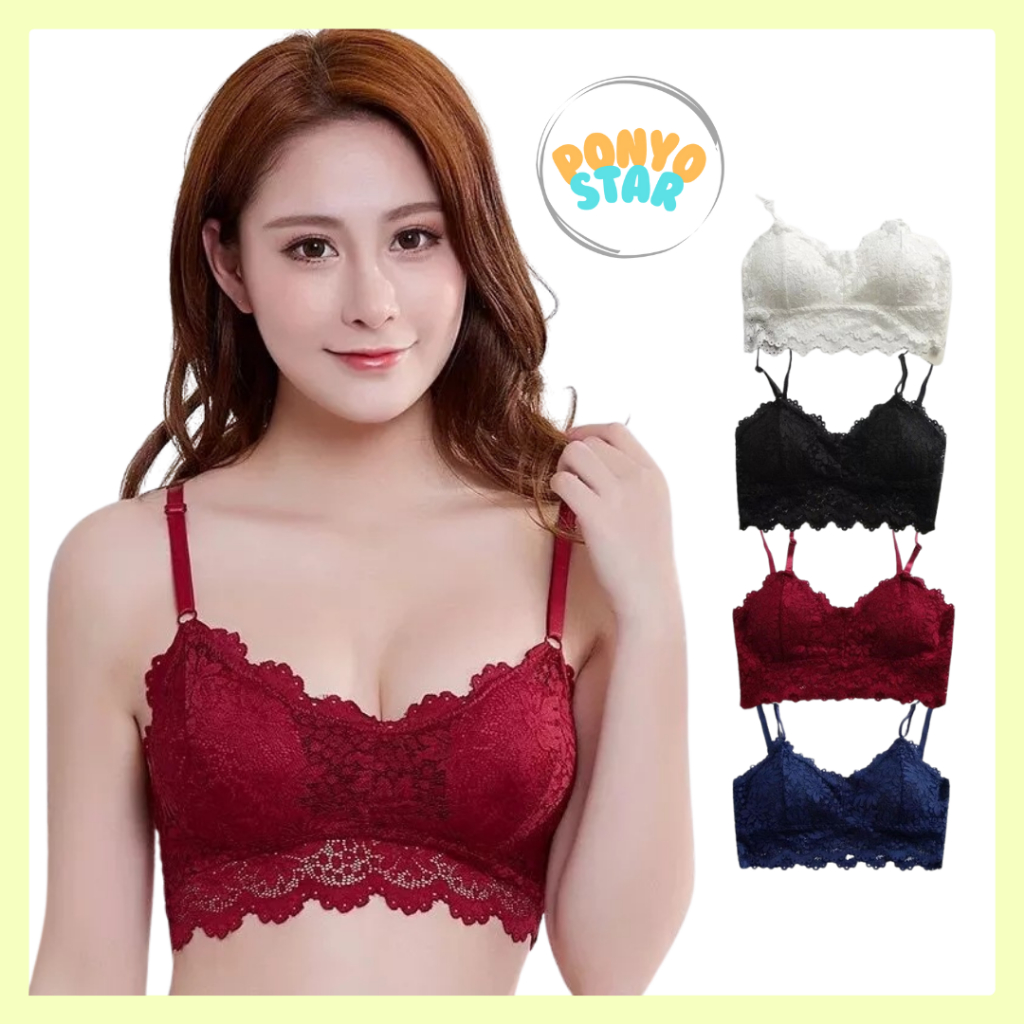 Jual 243 Bra Brokat Renda Sexy Wanita Cup A B Tali Adjustable Strap ...