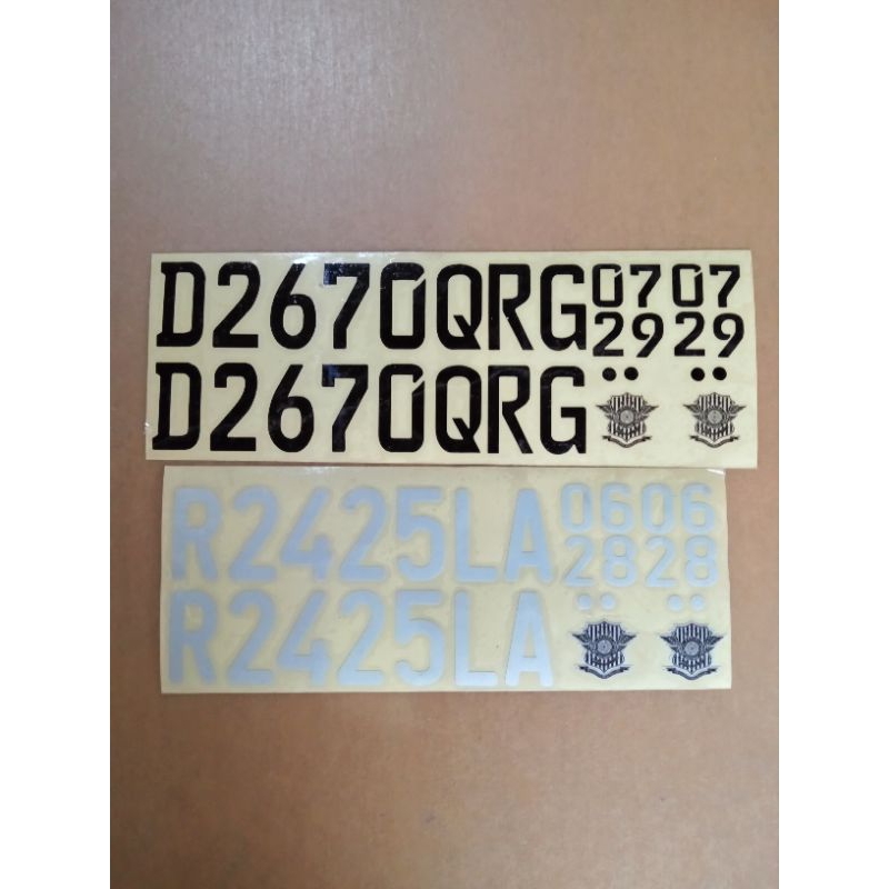 Jual STICKER PLAT NOMOR MOTOR REFLEKTIF, Satu Pasang(Depan/Belakang ...