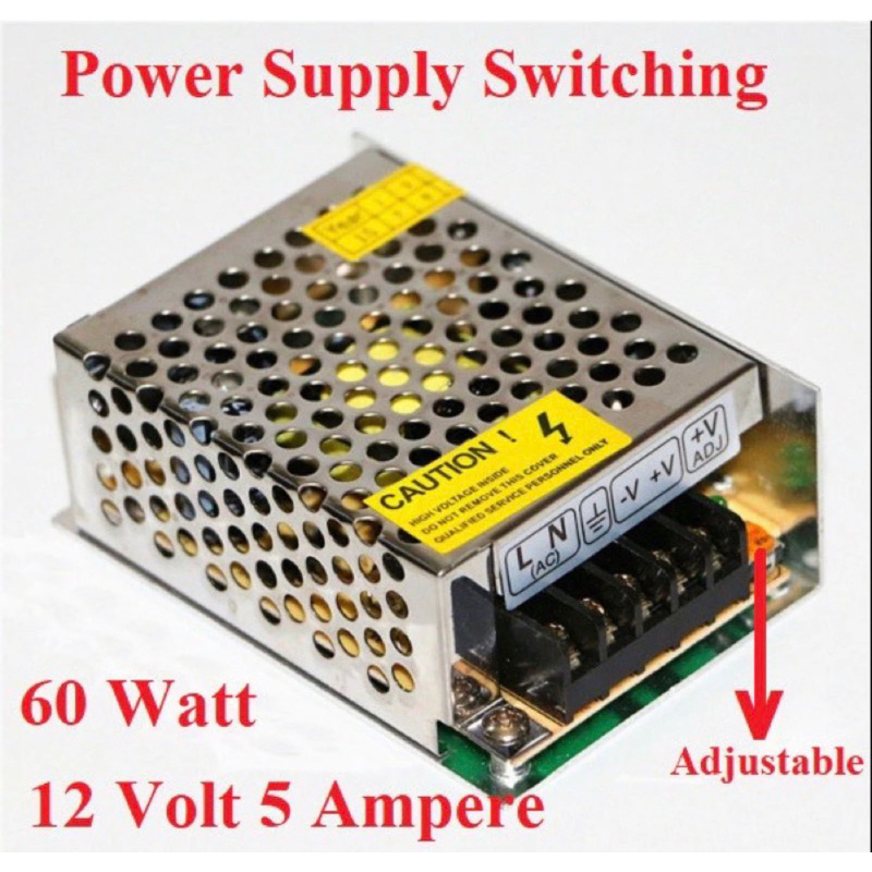 Jual POWER SUPPLY ADAPTOR 12V 5A SWITCHING LED JARING 5 AMPERE 12 VOLT DC | Shopee Indonesia