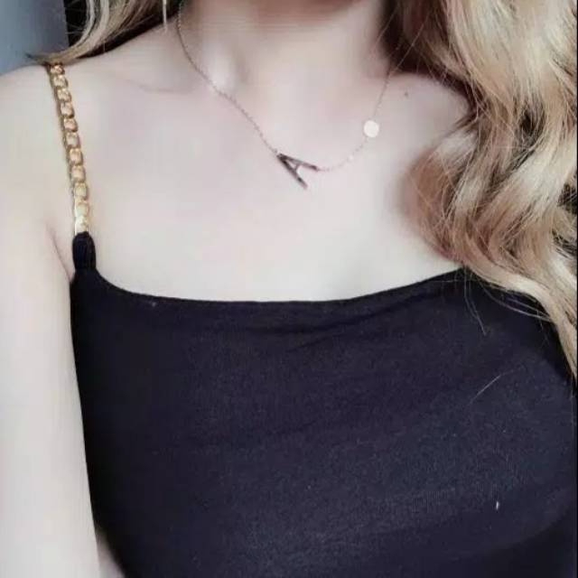 Jual (BELI 2 DAPAT BONUS kalung nama huruf inisial A-Z titanium ...