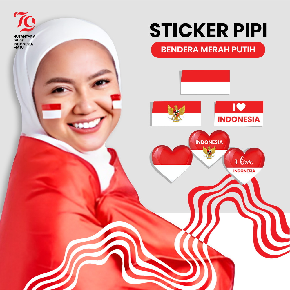Jual STICKER PIPI MERAH PUTIH I LOVE INDONESIA HUT RI 79 COCOK UNTUK ...