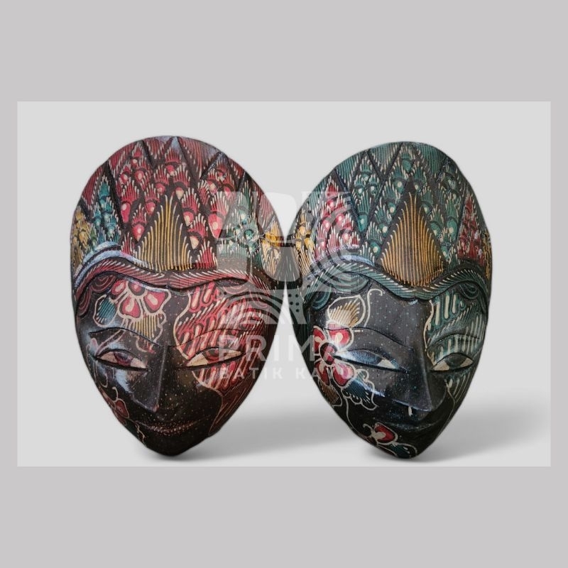 Jual Topeng Panji Batik Kayu Souvenir Khas Jogja Viral FYP | Shopee ...