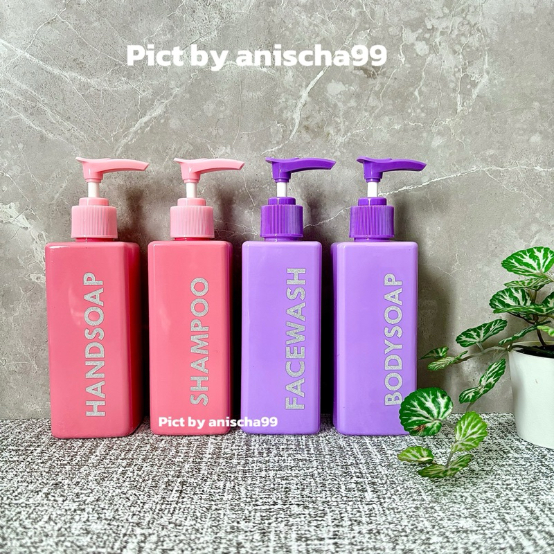 Jual Botol Refill Pump 250ml Kotak Ungu Pink Free Stiker Ftr Medium Pth ...
