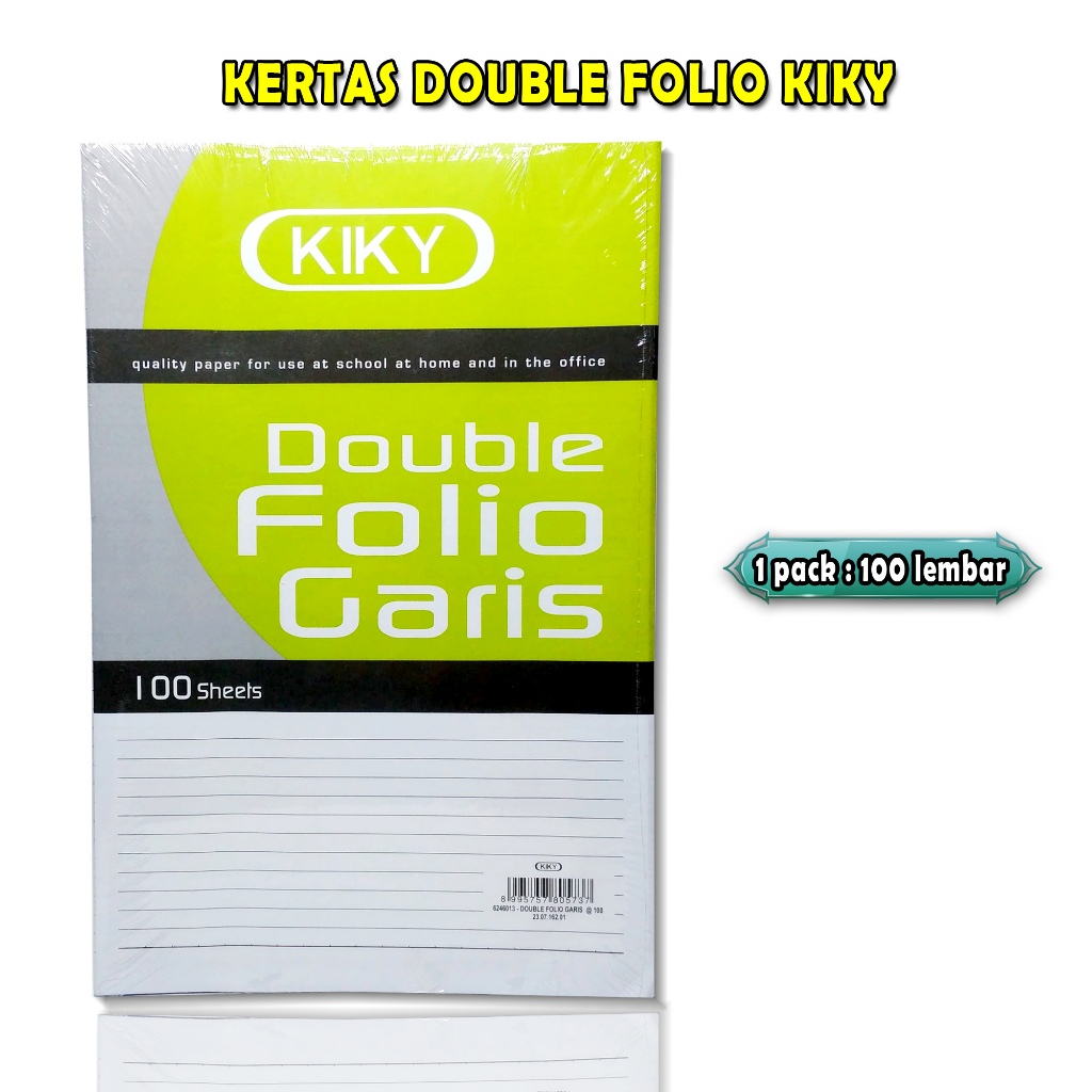 Jual Kertas double folio garis kiky / 1 pack / 100 lembar | Shopee ...