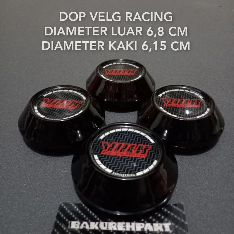 Jual dop roda tutup velg mobil racing tulisan VOLK merah diameter 6,8 ...