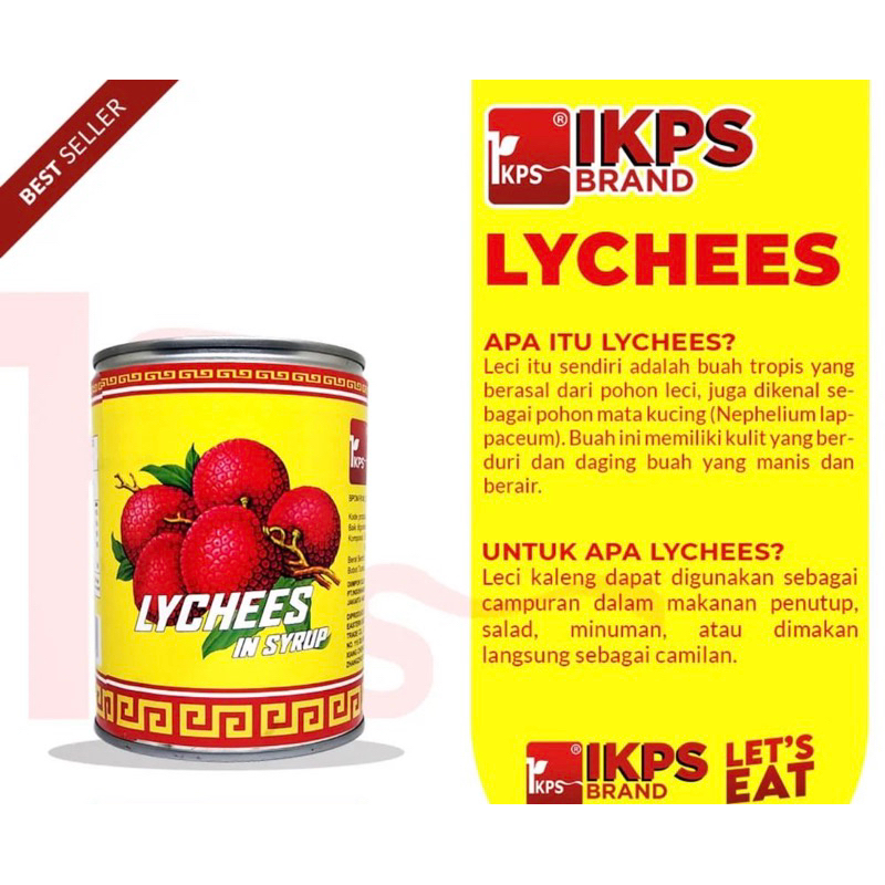 Jual IKPS Brand Lychees In Syrup 567gr | Lychee Kaleng | Leci Kaleng | Shopee Indonesia