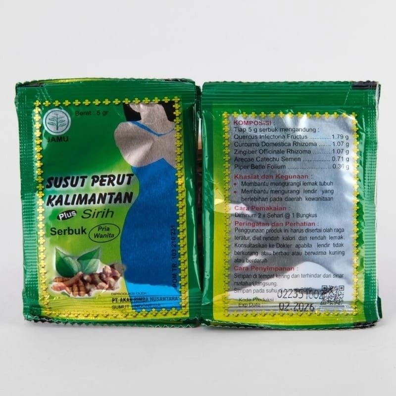 Jual Jamu Serbuk/Bubuk Susut Perut Kalimantan (1 Pack Isi 10 Sachet ...