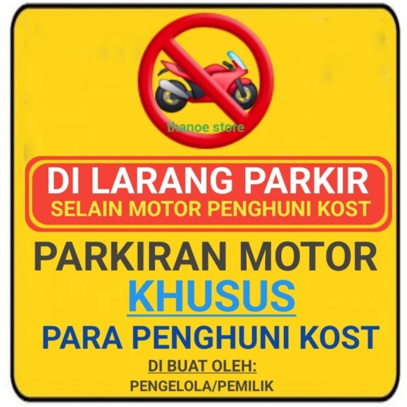 Jual Stiker Sticker Di Larang Parkir Motor Tanpa Minimum Order | Shopee ...