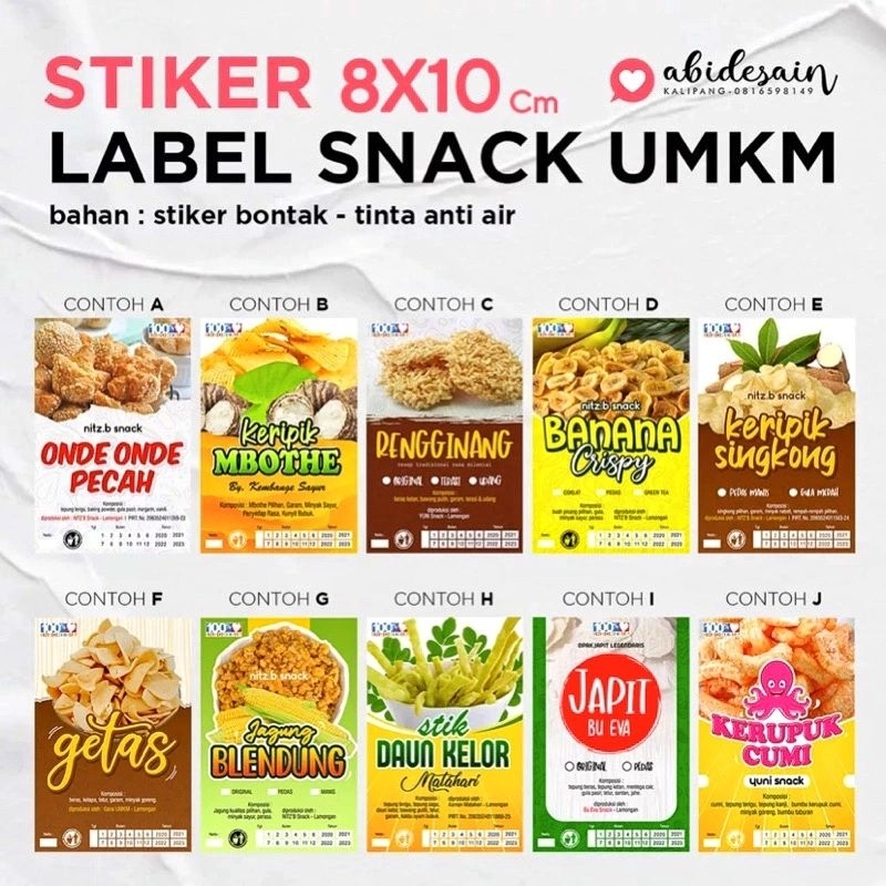 Jual STIKER 8x10 cm - label Snack UMKM | Shopee Indonesia