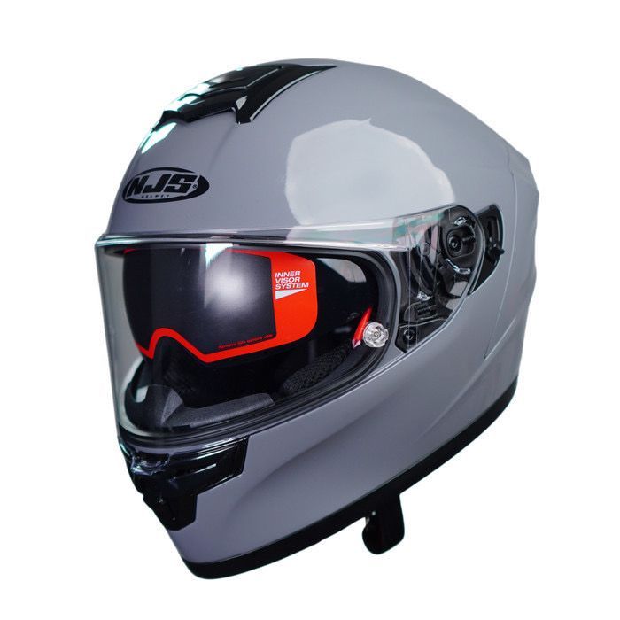Jual HELM NJS FULL FACE NJS ZX-1 SOLID STONE GREY NJS ZX ONE NJS ZX1 ...
