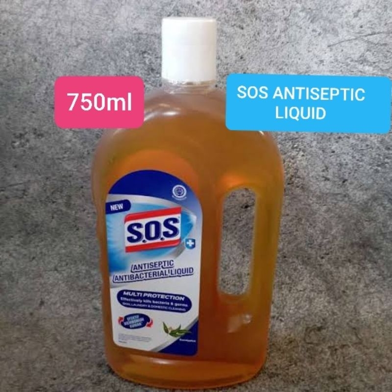 Jual SOS Antiseptic Antibacterial Liquid 750ml | Shopee Indonesia
