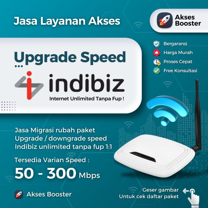 Jual Upgrade Speed Indibiz | Speed 50 - 300 Mbps | 1P Internet Only ...