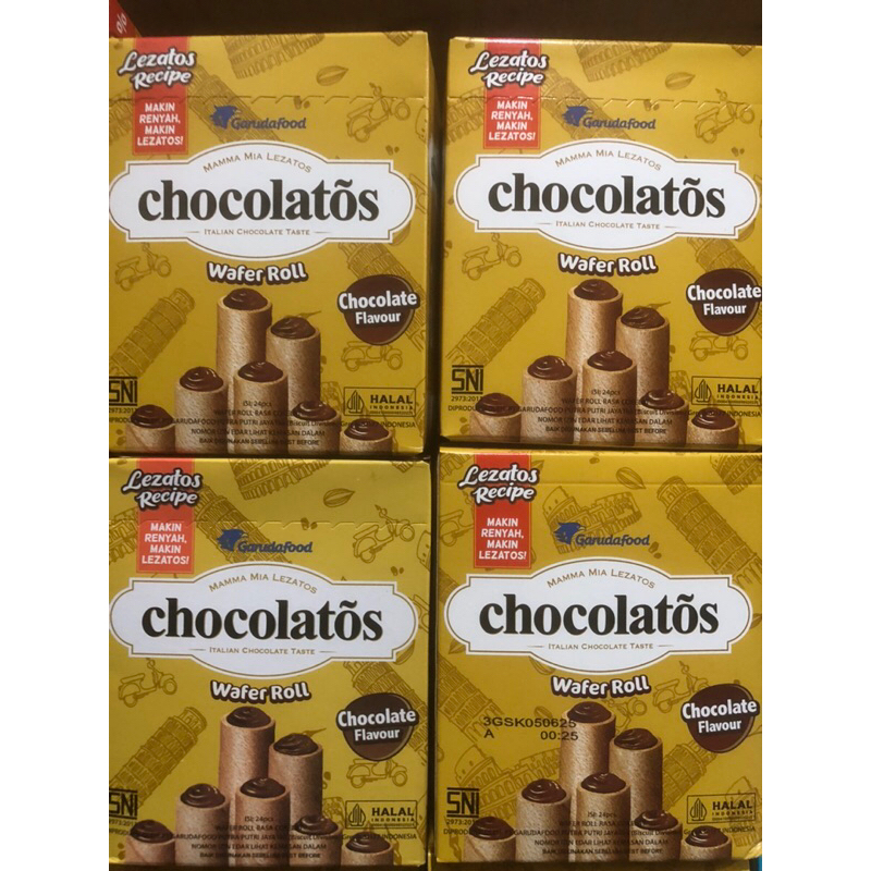 Jual chocolatos wafer stik roll cokelat 1box isi 24 pcs x 7gram ...