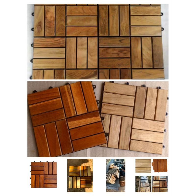 Jual lantai kayu/decking tile/indoor/outdoor/bongkar pasang kayu jati ...