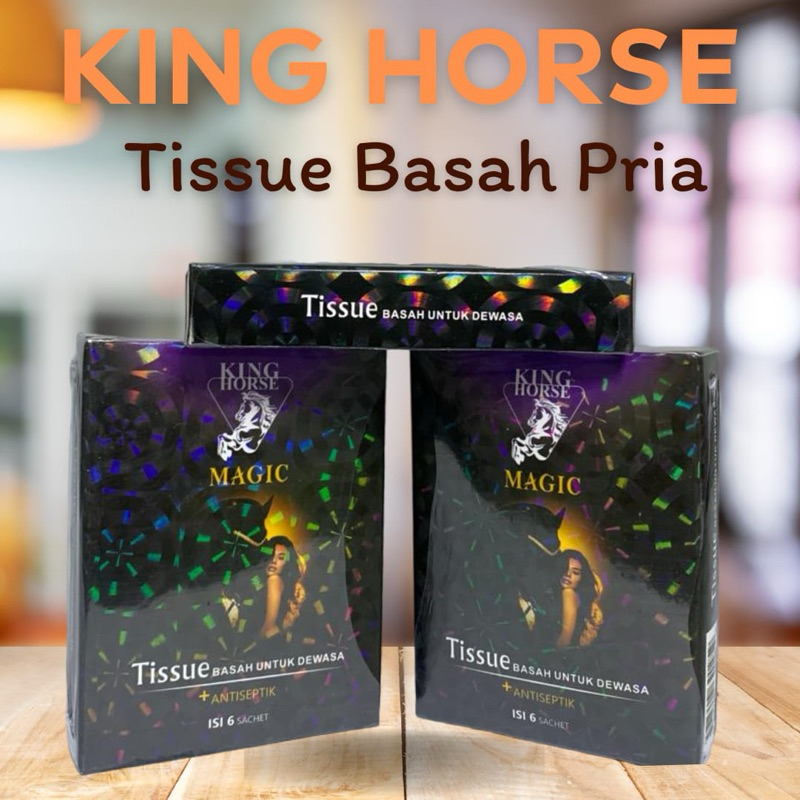 Jual Magic King Horse Tissue Basah Pria Dewasa Bpom 6 Sachet | Shopee ...