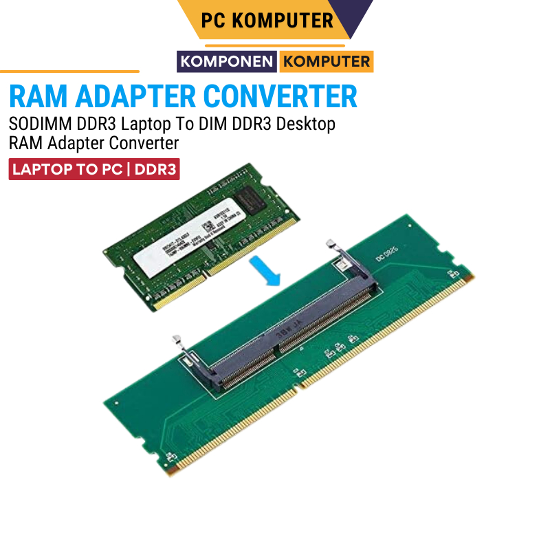 Jual SODIMM DDR3 Laptop To DIM DDR3 Desktop PC Komputer RAM Adapter Converter RAM laptop Ke DDR3 ...