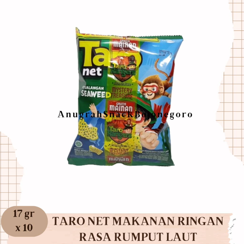 Jual Taro Net Makanan Ringan Rasa Rumput Laut Renceng 17gr x 10 ...
