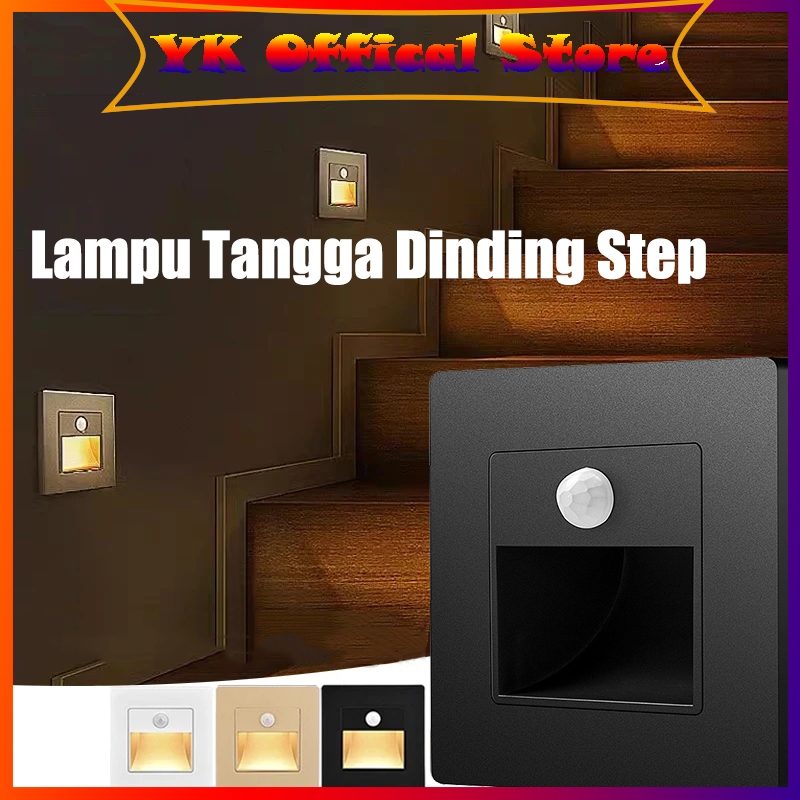 Jual Lampu Tangga Dinding Step LED Tanam 86X86MM Lampu Dinding Sensor ...