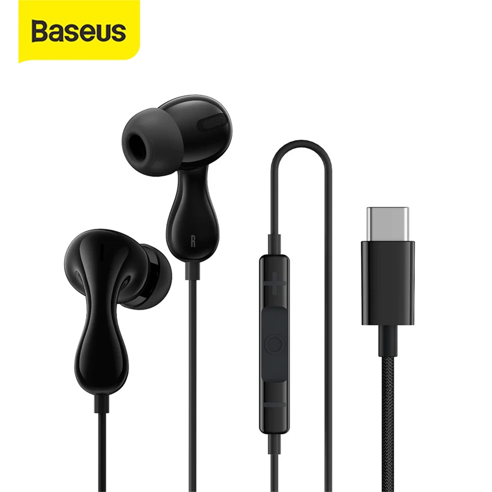 Jual Baseus Headset Handsfree Encok Type-c Wired Earphone Cz20 Mic ...