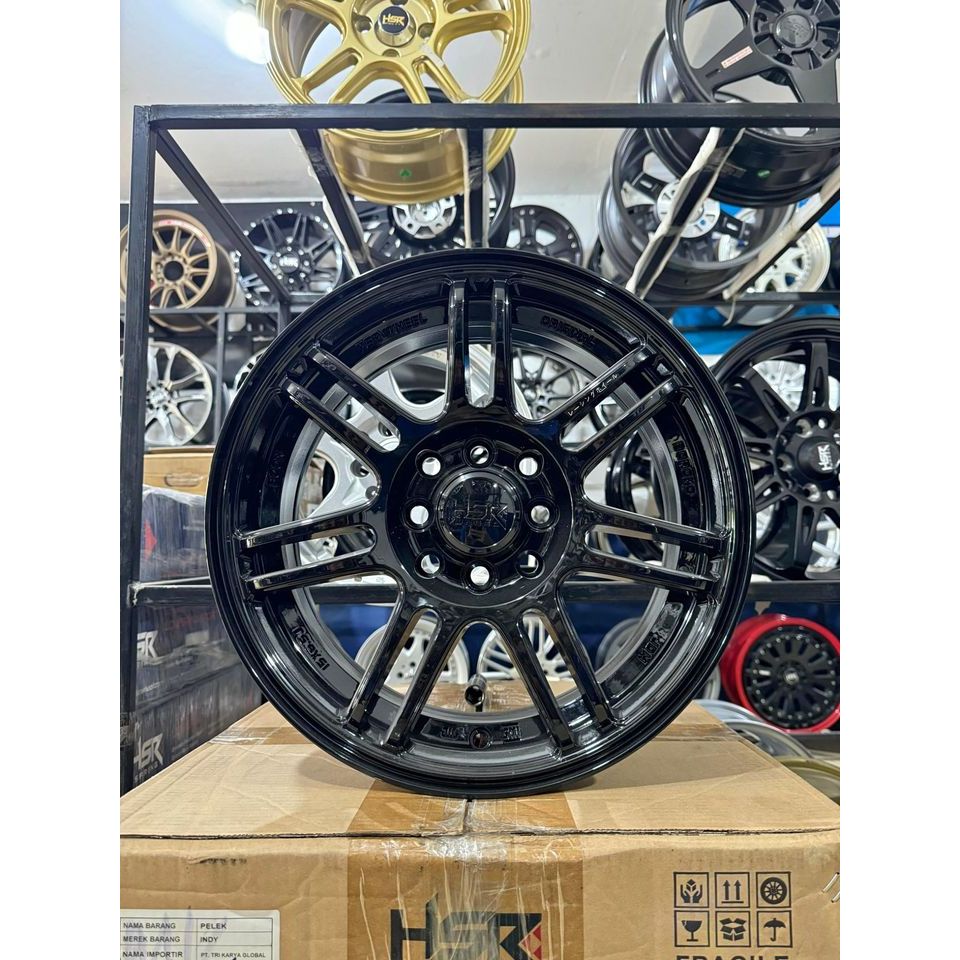 Jual paketan velg dan ban mobil brio ring 15 HSR BOON hitam glossy + 195 50 R15 accelera 351 ...