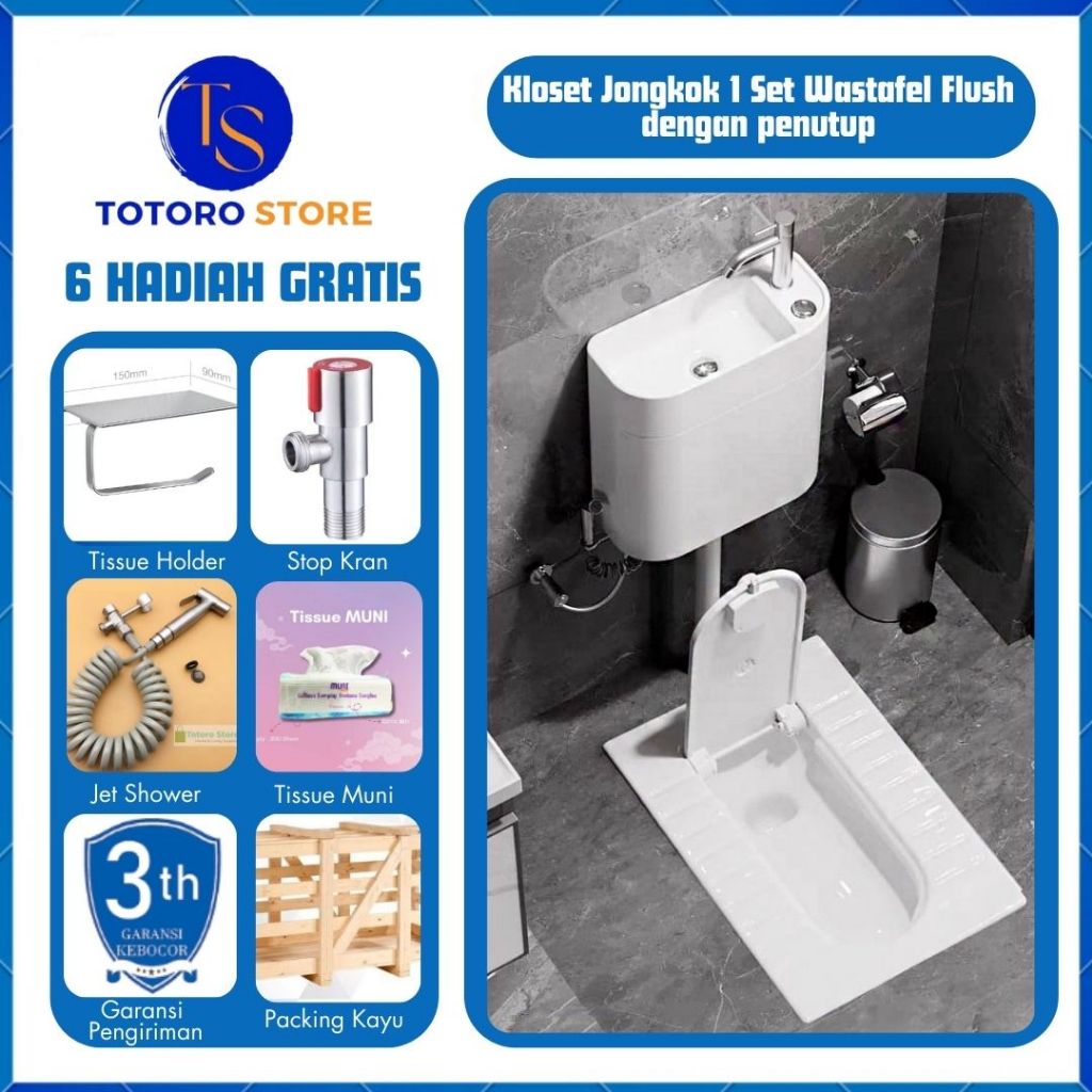 Jual Kloset Jongkok WC Jongkok Set Flush Dengan Penutup Watertank ...
