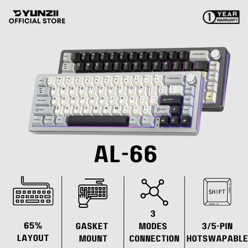 Jual Yunzii AL66 / AL-66 Alumunium Mechanical Keyboard Gasket Wireless ...