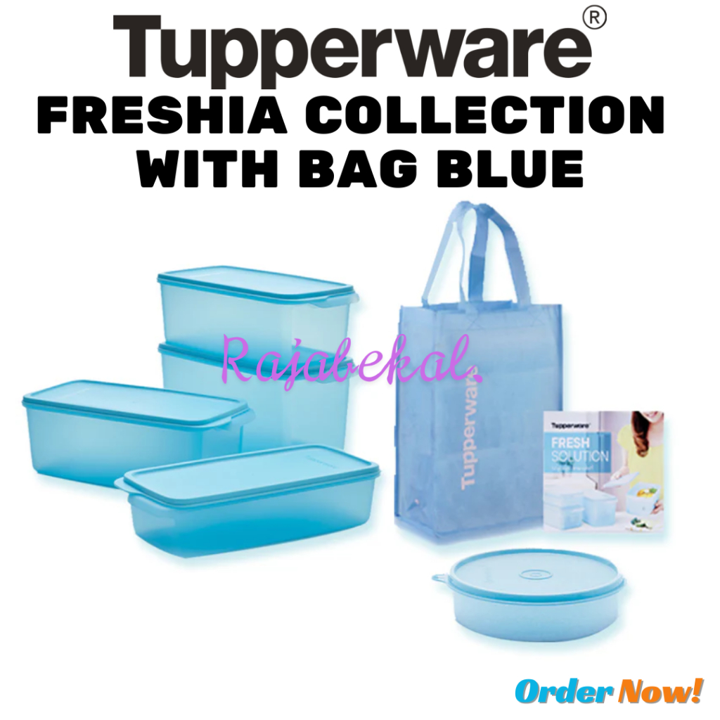 Jual PROMO Tupperware Freshia Collection 5pcs FREE shopping bag (ada warna: UNGU/BIRU) | Shopee ...