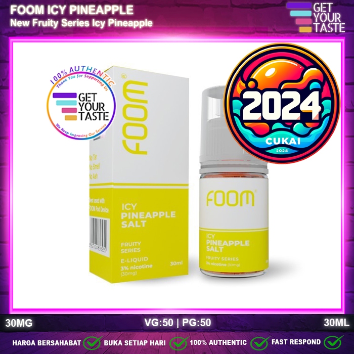 Jual Liquid FOOM Icy Pineapple Salt Nic 30ML New Fruity Series Saltnic ...