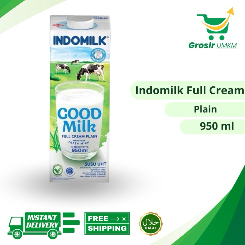 Jual Grosir UMKM - INDOMILK UHT PLAIN 950 ML - Susu Cair - Susu UHT Full Cream | Shopee Indonesia