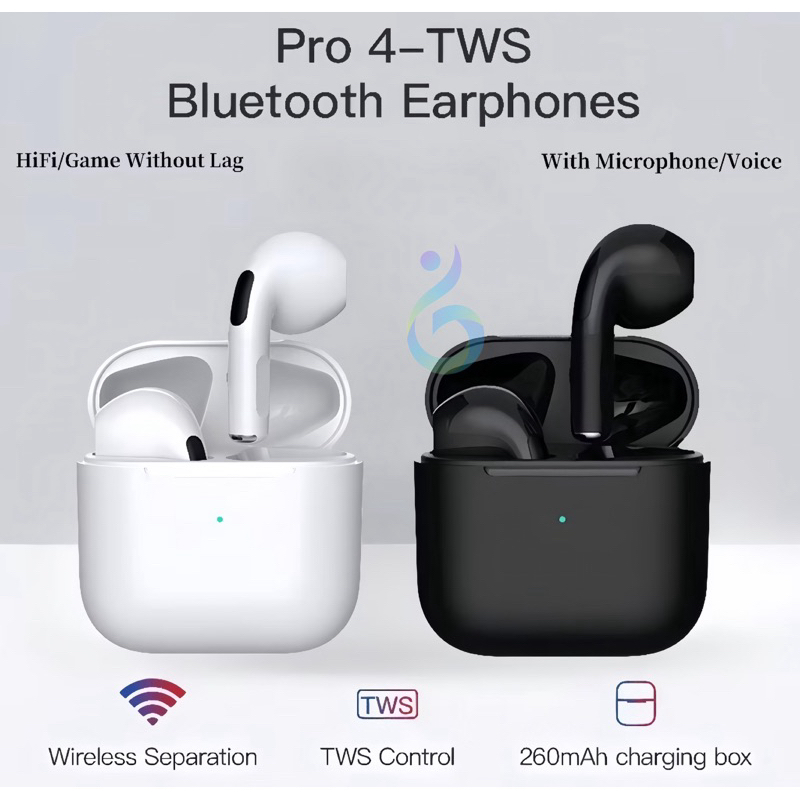 Jual Mini size Headset Bluetooth TWS Pro4 Olahraga Tahan Air Wireless ...