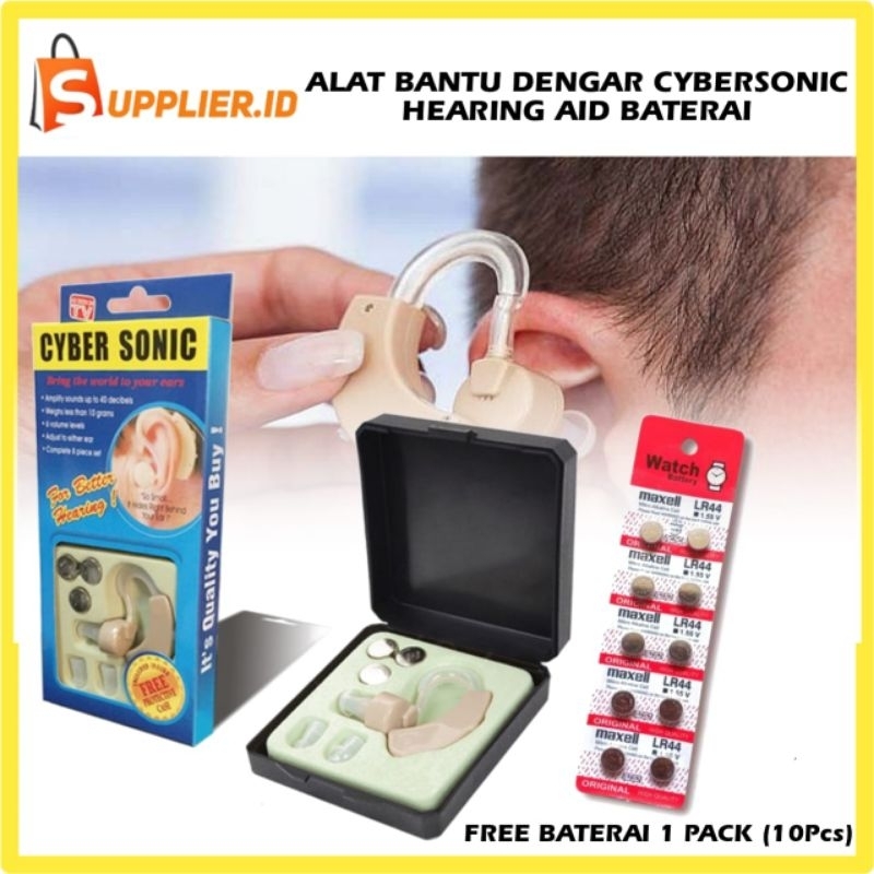 Jual Alat Bantu Dengar Hearing Aid Alat Pendengaran Cantol Free Baterai ...