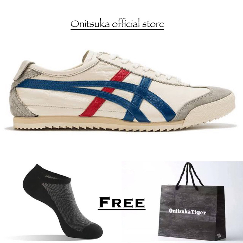 Jual sepatu pria & wanita onitsuka tger mexico 66 ORIGINAL japan cream blue red//free paperbag ...