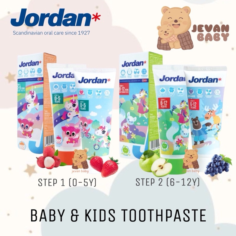 Jual DISCOUNT TODAY JORDAN Kids Toothpaste Step 1 Step 2 Odol Bayi ...