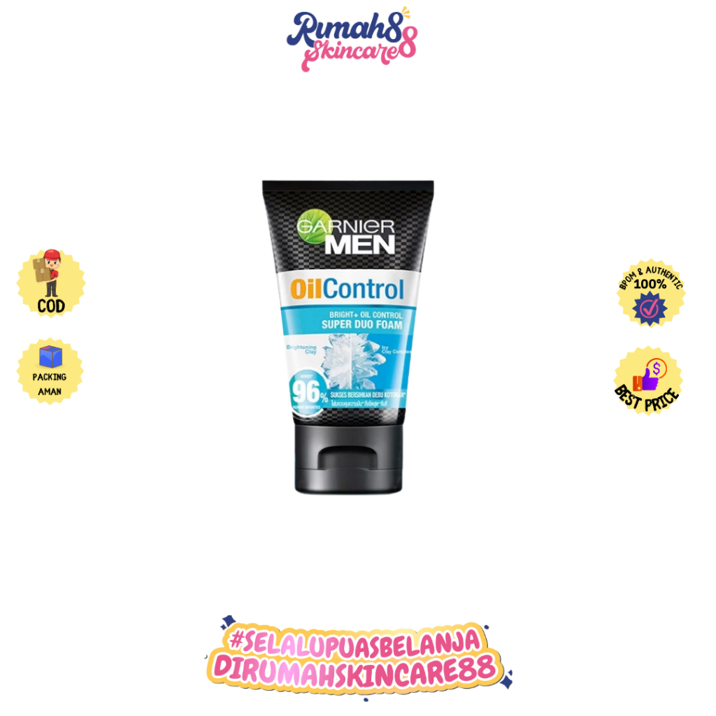 Jual GARNIER Men Oil Control Bright + Oil Control Super Duo Foam Skin ...