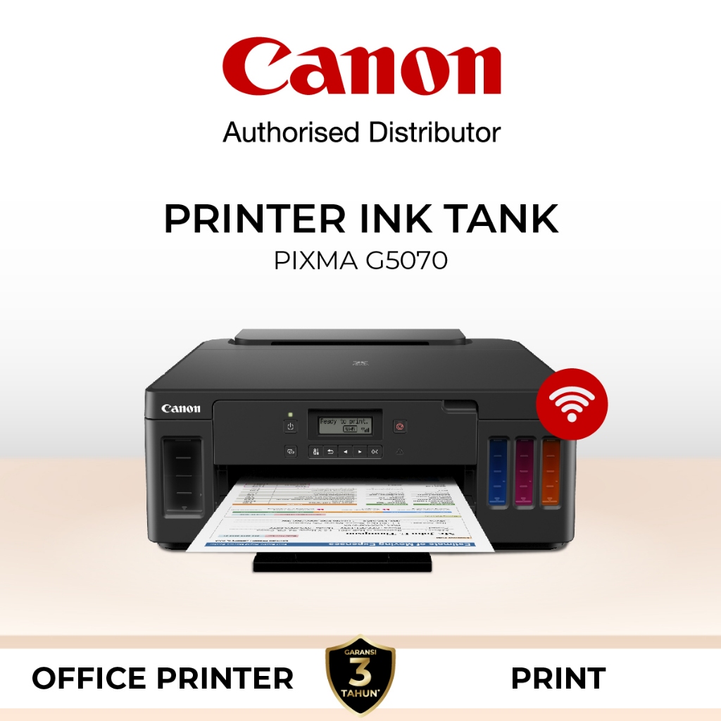 Jual Printer Ink Tank CANON PIXMA G5070 Black - Print Wifi LAN Duplex ...