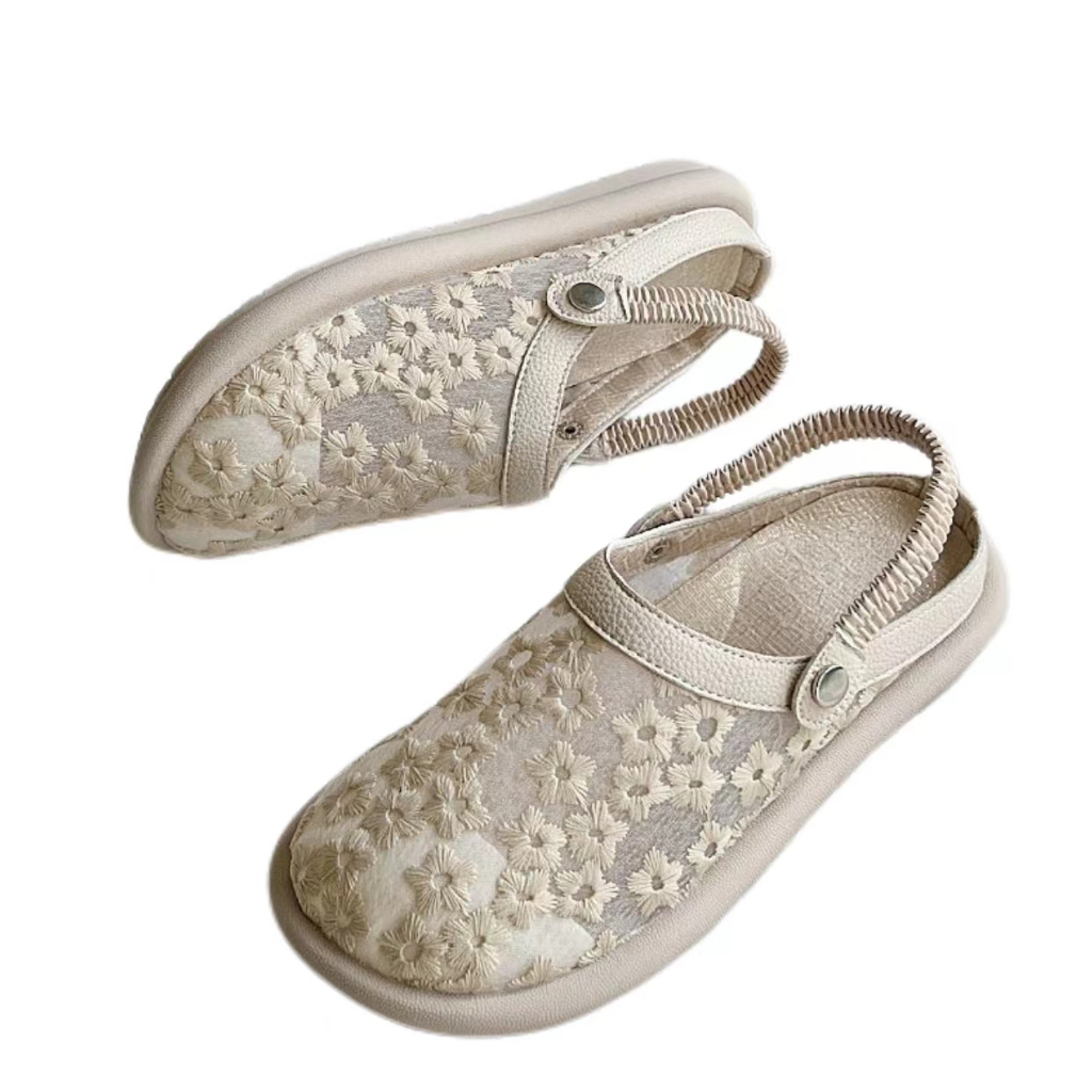 Jual Two-Way Closed Toe Sandals Lace Breathable Soft Bottom | Shopee ...