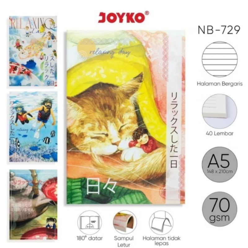 Jual Buku Tulis Catatan Bergaris Joyko / Ruled Notebook Joyko NB-729 A5 ...