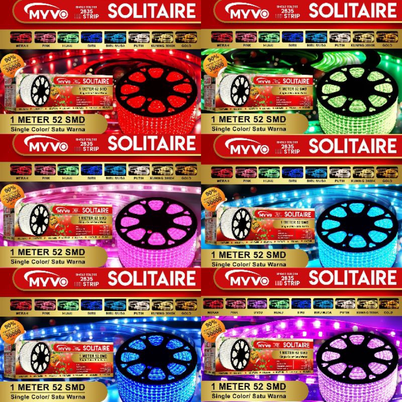 Jual HARGA 1 ROLL 100M MYVO SOLITAIRE LED STRIP LIGHT SMD2835 LED ...