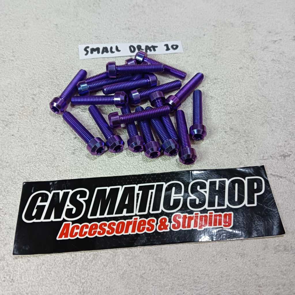Jual Baut Titanium Drat 10 atau M6 Model Small Head Original Titanium | Shopee Indonesia