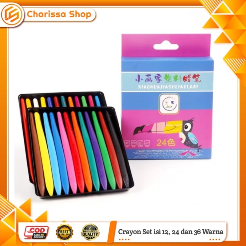 Jual Crayon Set isi 12, 24 dan 36 Warna / Alat Warna Anti Kotor ...