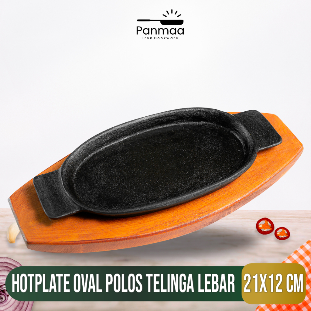Jual PANMAA Cast Iron Hot Plate Steak / Piring Steak Oval Polos Telinga ...